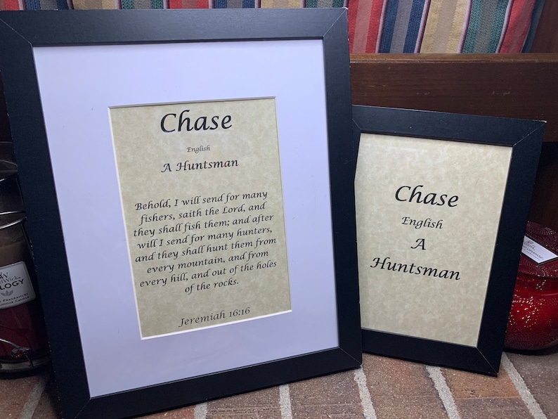 Chase Name, Origin, With or Without King James Version Bible Verse - Etsy