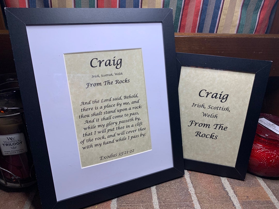 Craig - Name, Origin, With or Without King James Version Bible Verse - Etsy