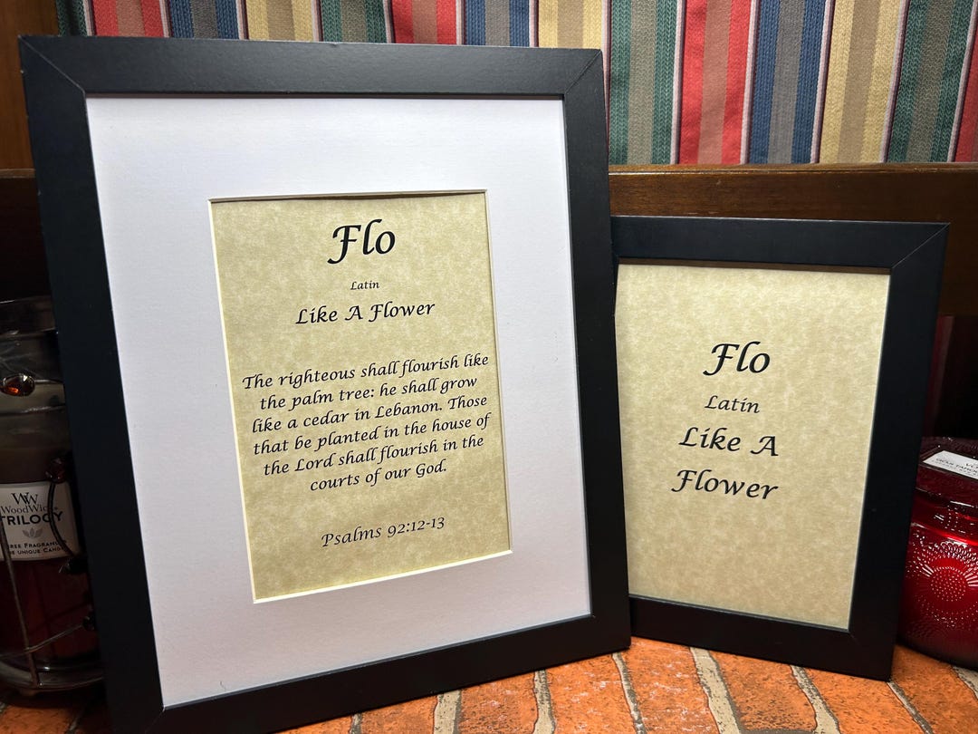Flo - Name, Origin, With or Without King James Version Bible Verse - Etsy