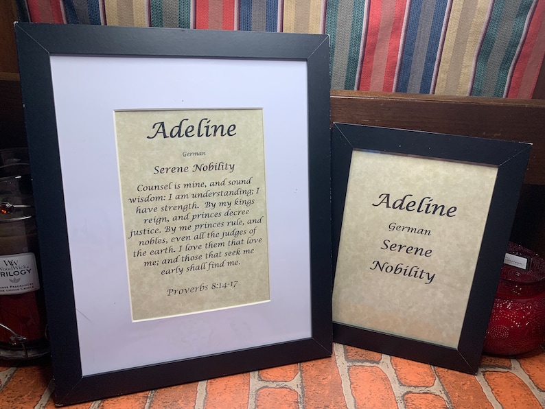 Adeline Name, Origin, With or Without King James Version Bible Verse - Etsy