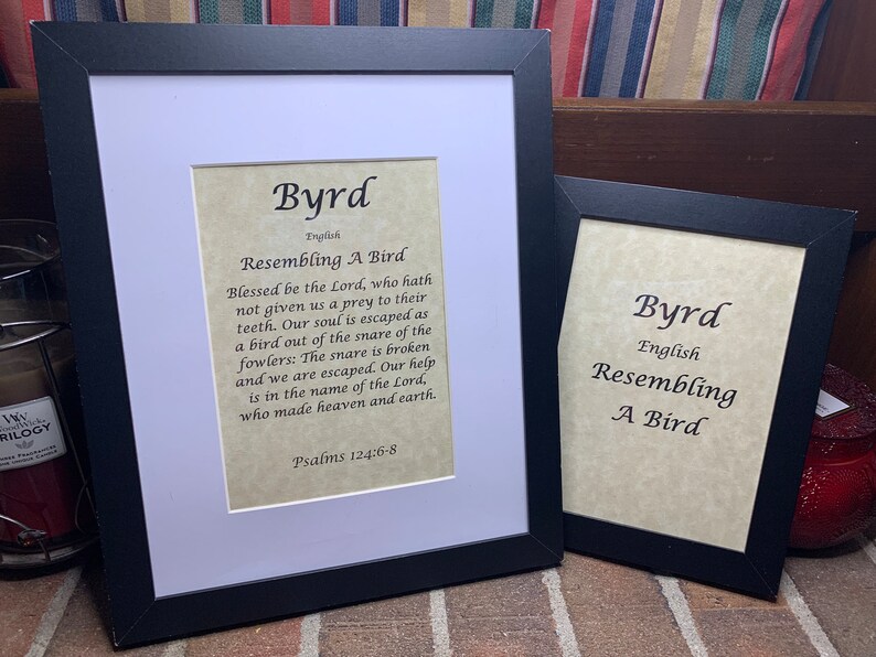 Byrd - Name, Origin, With or Without King James Version Bible Verse - Etsy