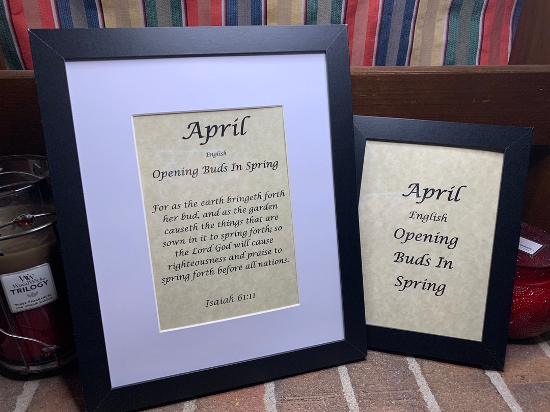 April - Name, Origin, With or Without King James Version Bible Verse - Etsy