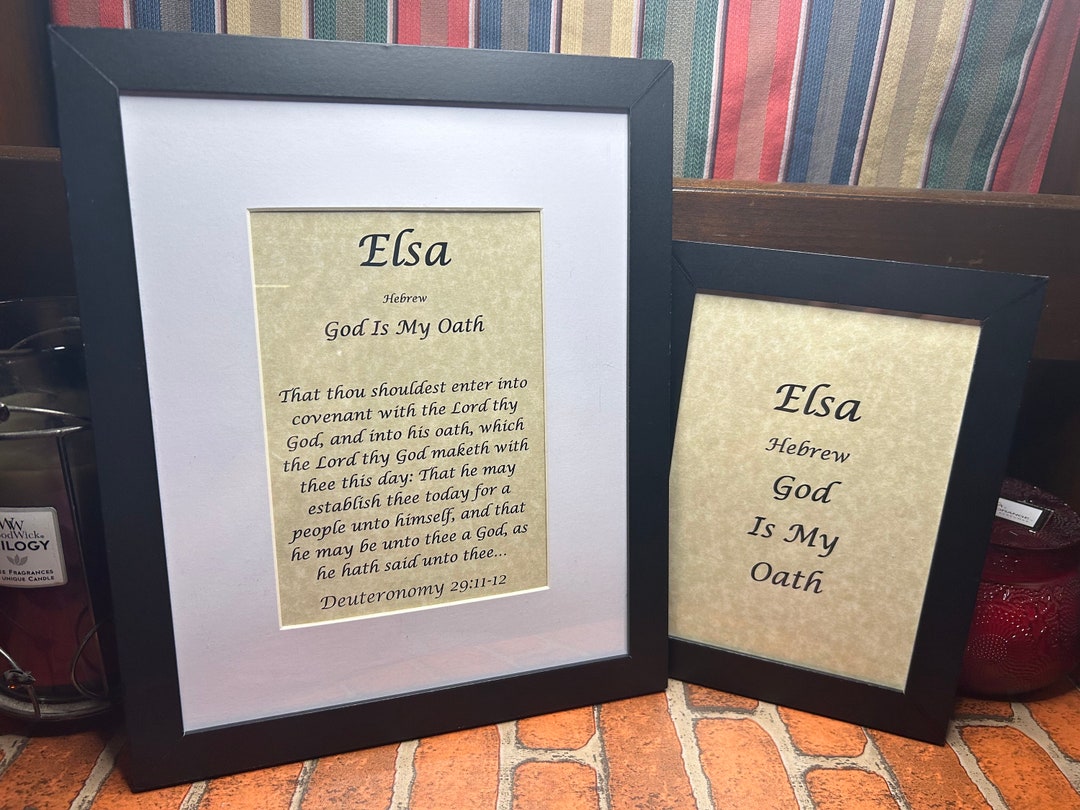 Elsa - Name, Origin, With or Without King James Version Bible Verse - Etsy