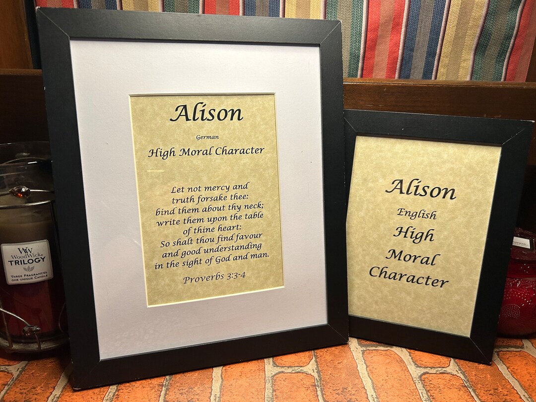 Alison - Name, Origin, With or Without King James Version Bible Verse ...