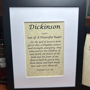 Dickinson - Name, Origin, With or Without King James Version Bible ...