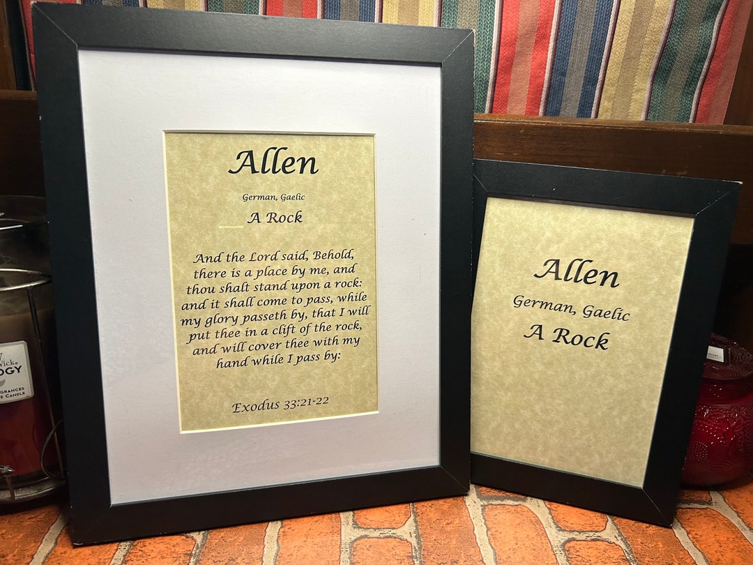 Allen - Name, Origin, With or Without King James Version Bible Verse - Etsy