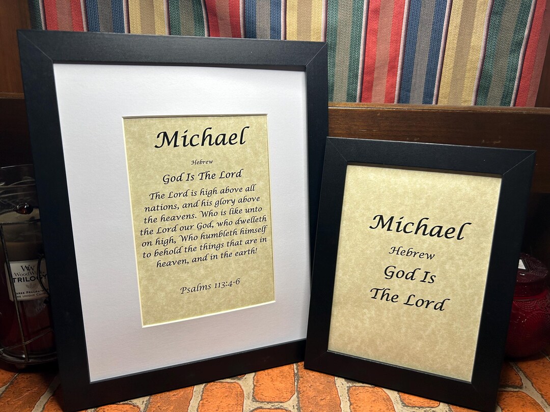 Michael Name, Origin, With or Without King James Version Bible Verse - Etsy
