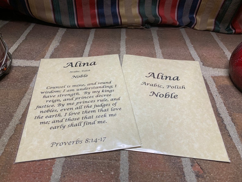 Alina - Name, Origin, With or Without King James Version Bible Verse - Etsy
