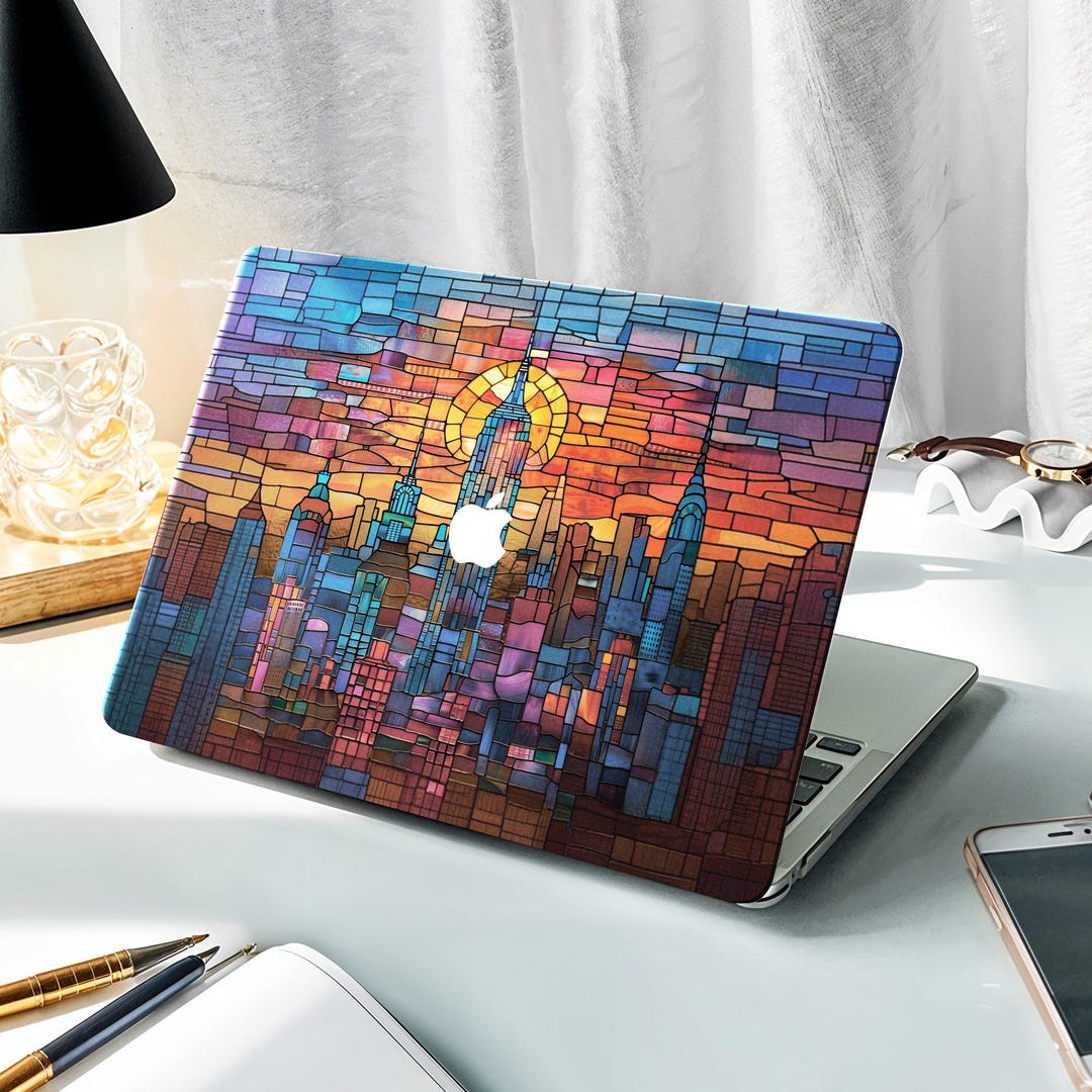 Stained Glass Cityscape Cover for MacBook Pro 13 14 15 16 ,M1 M2 M3 Air ...