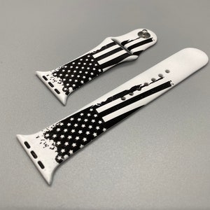 US Flag Themed Engraved Silicone Watch Band - Etsy