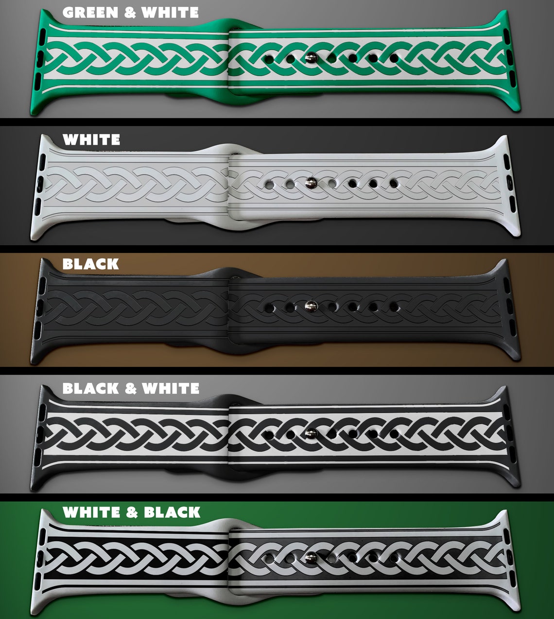 Celtic Themed Engraved Silicone Watch Band - Etsy