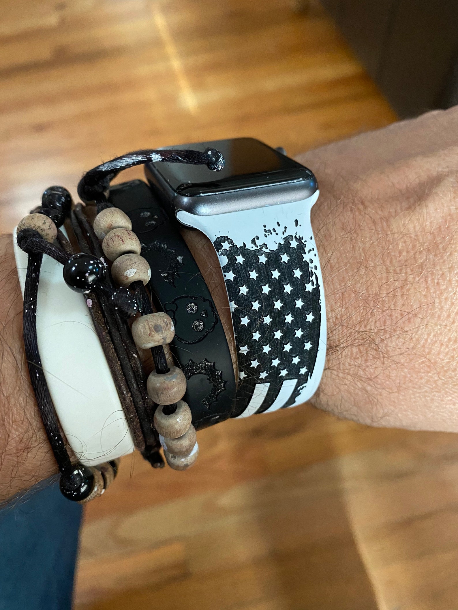 US Flag Themed Engraved Silicone Watch Band - Etsy