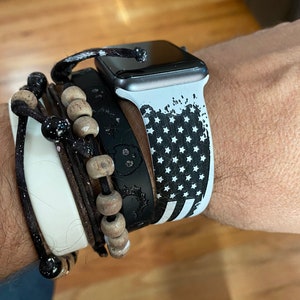 US Flag Themed Engraved Silicone Watch Band - Etsy