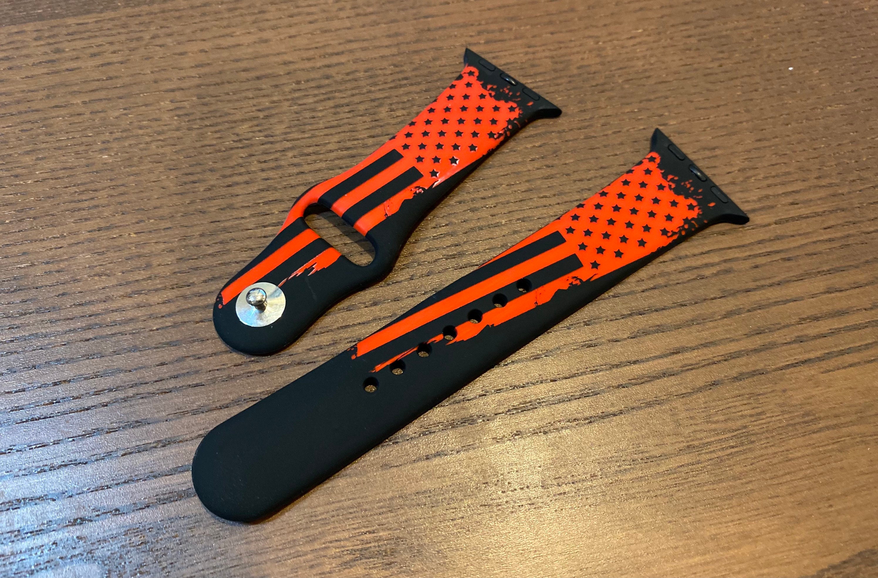 US Flag Themed Engraved Silicone Watch Band - Etsy