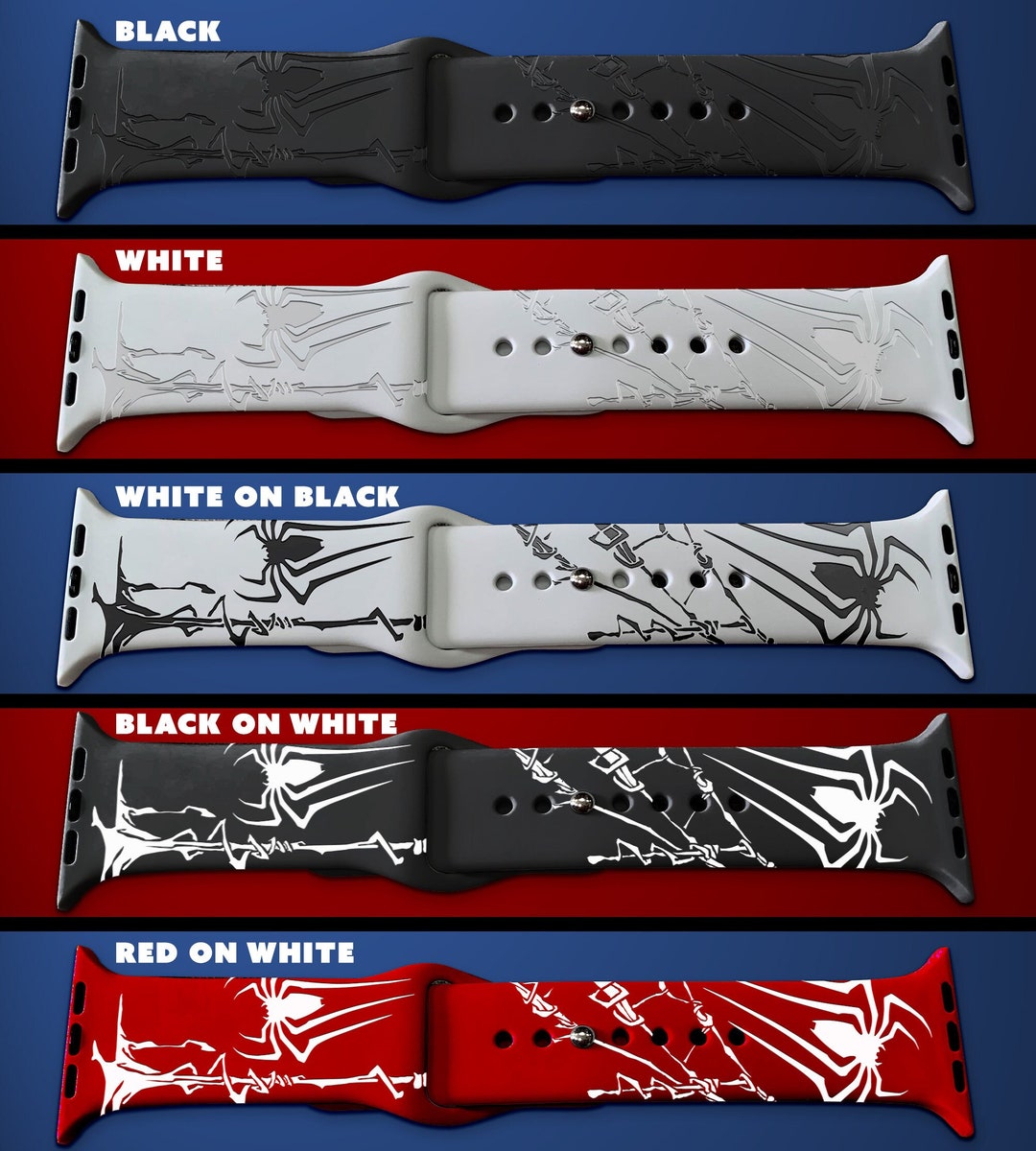 Spider Themed Engraved Silicone Iwatch Band - Etsy