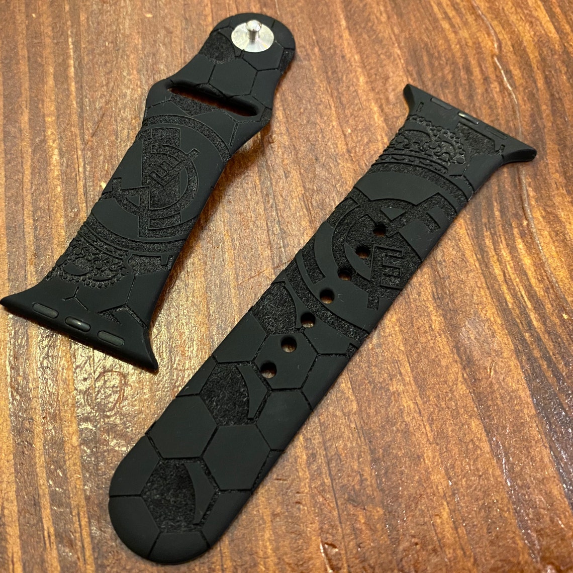 Soccer Themed Engraved Silicone Watch Band Real M | Etsy