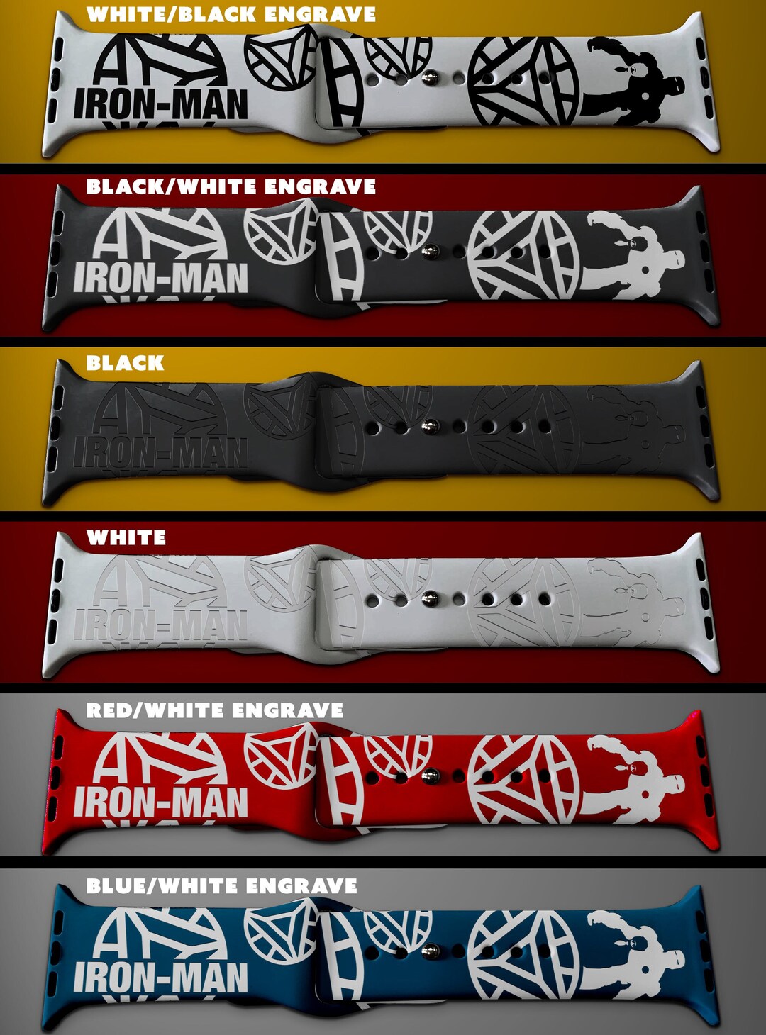 IRON-MAN Themed Engraved Silicone Watch Band - Etsy