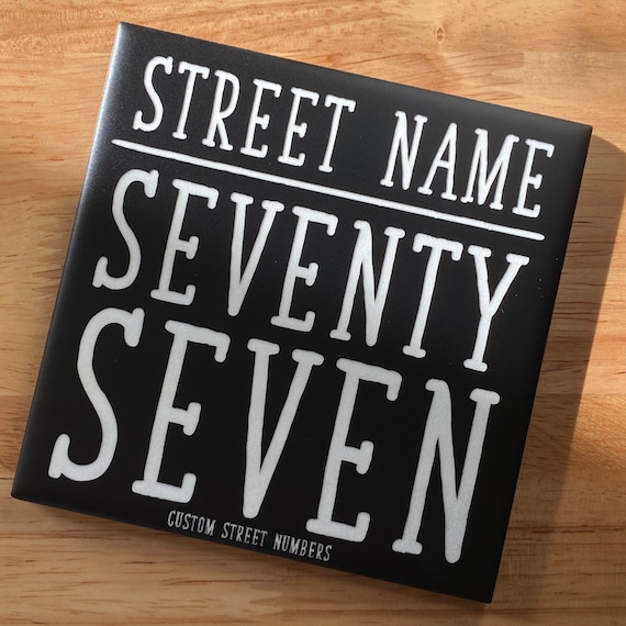 Custom Street Number on 4x4 Ceramic Tile | Etsy