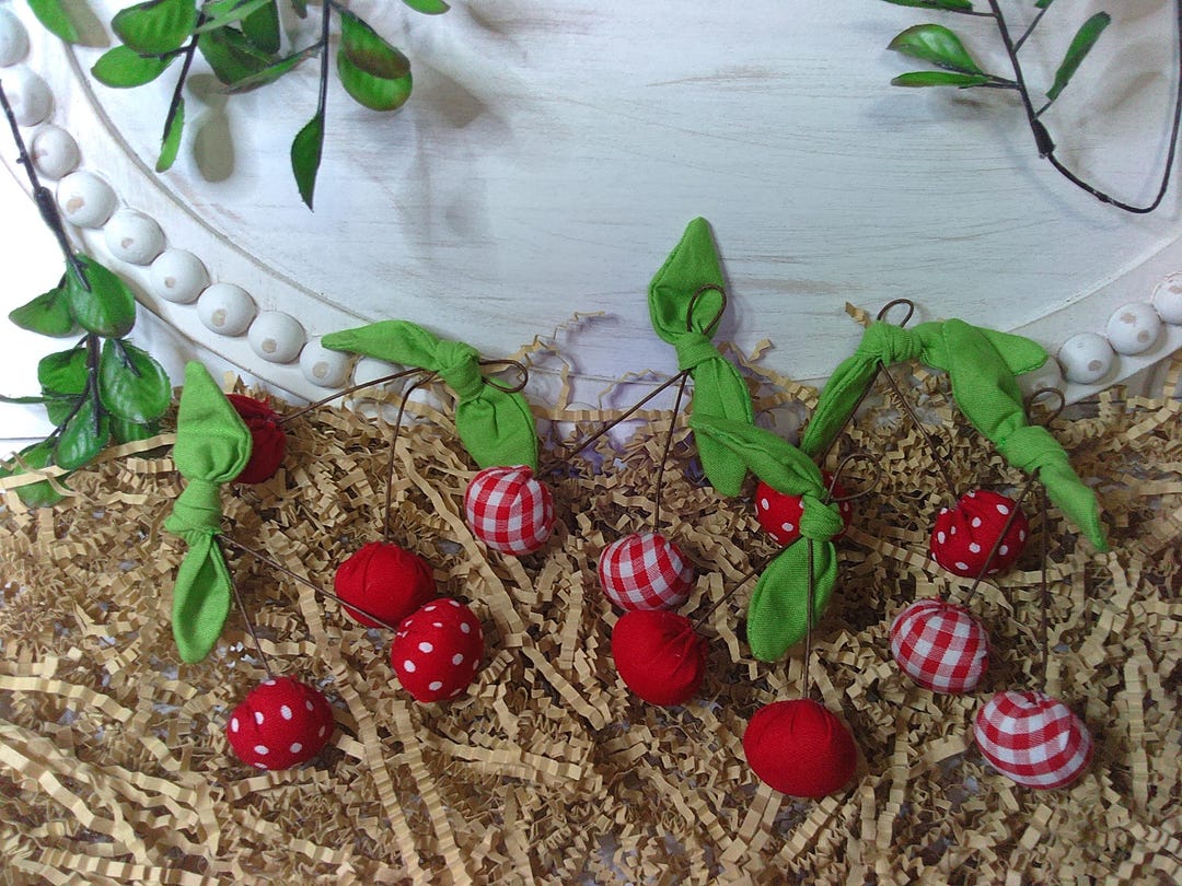 Cherry Bowl Fillers, Wreath Cherry Attachment,handmade Cherries,home ...