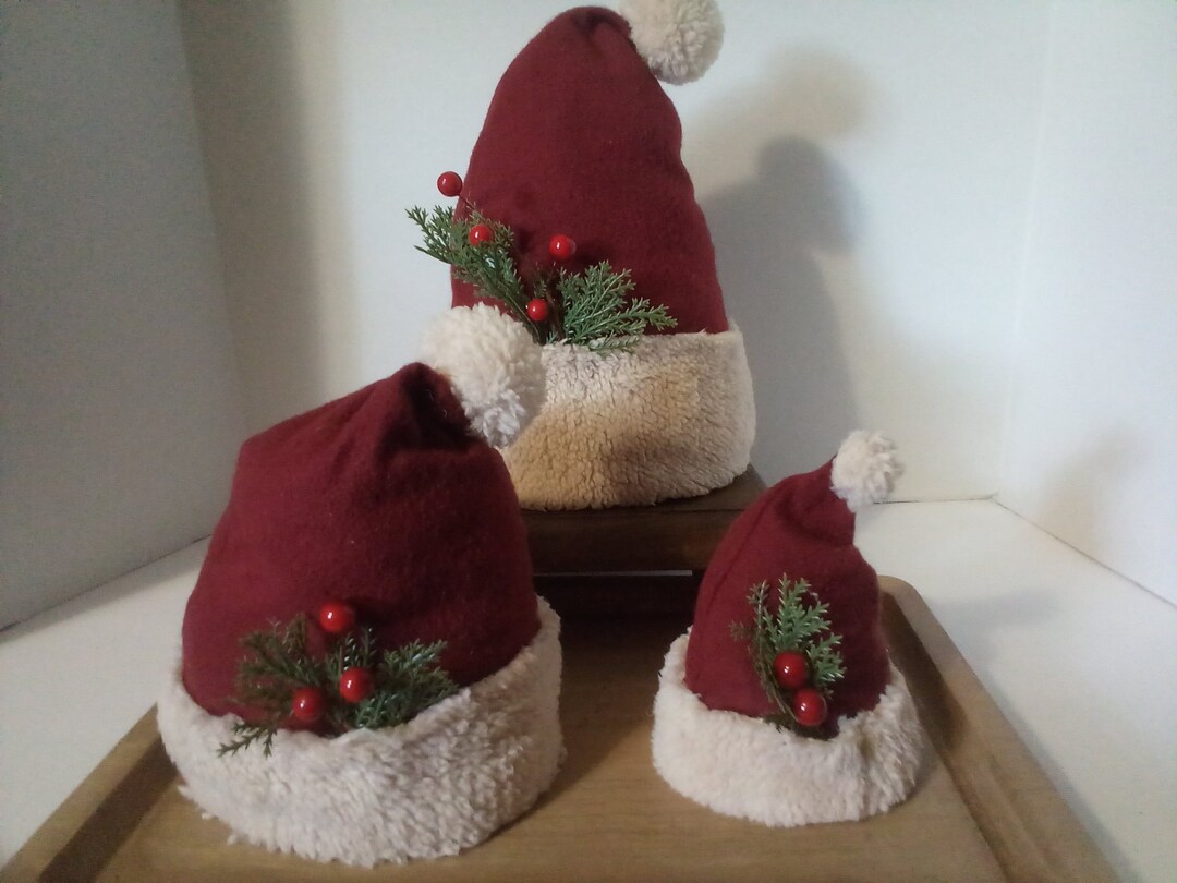 Santa Hat Decoration: Christmas Decor With Berries - Etsy