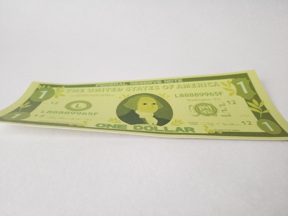 Big vinyl sticker 1 dollar banknote Money planner stickers | Etsy