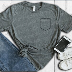 Shirt Pocket Svg - Pocket Template Svg - Pocket Outline Svg - Png Dxf ...