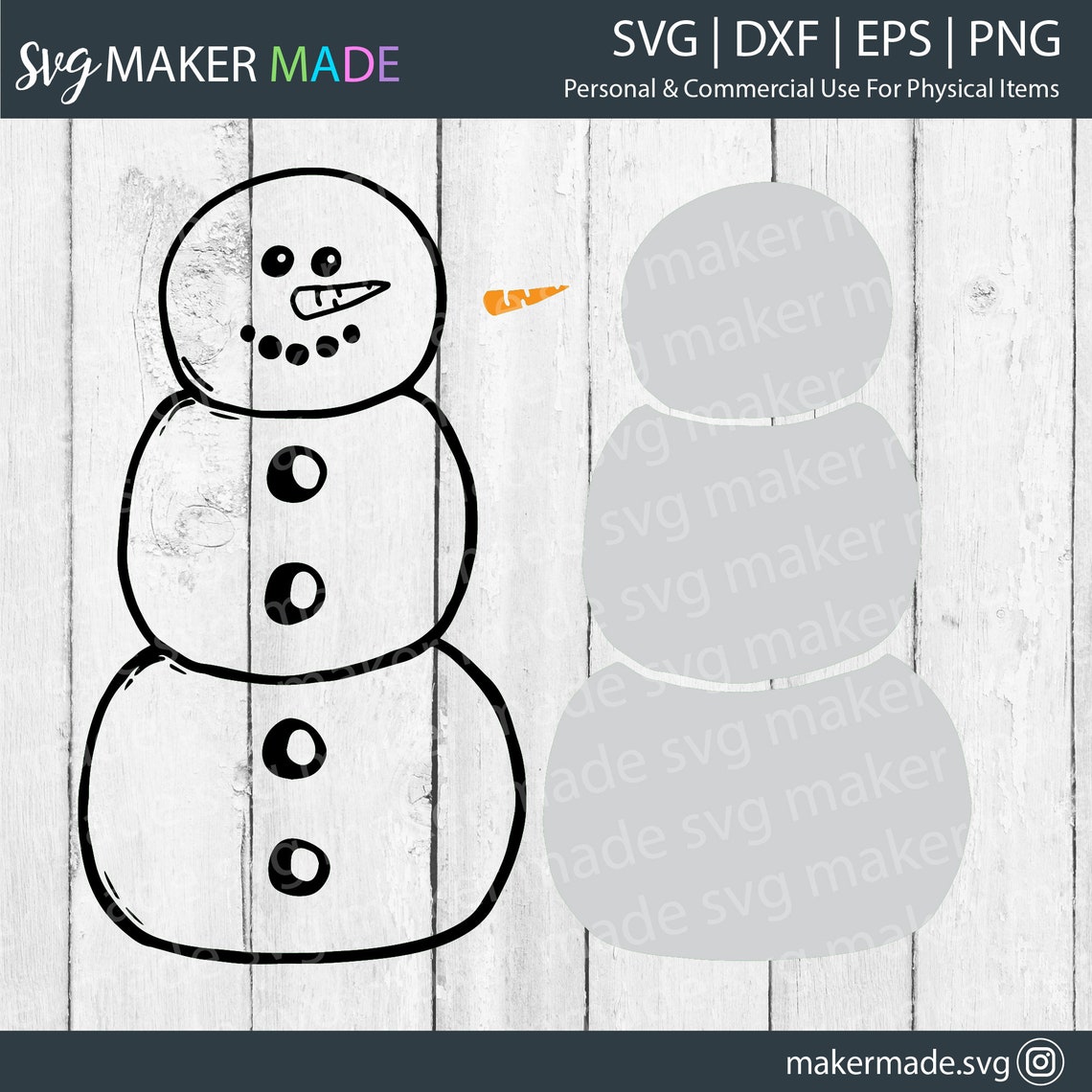 Snowman SVG hand drawn svg winter svg christmas svg | Etsy