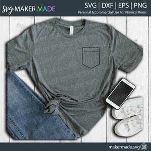 Shirt Pocket Svg Pocket Template Svg Pocket Outline Svg Png Dxf Eps - Etsy