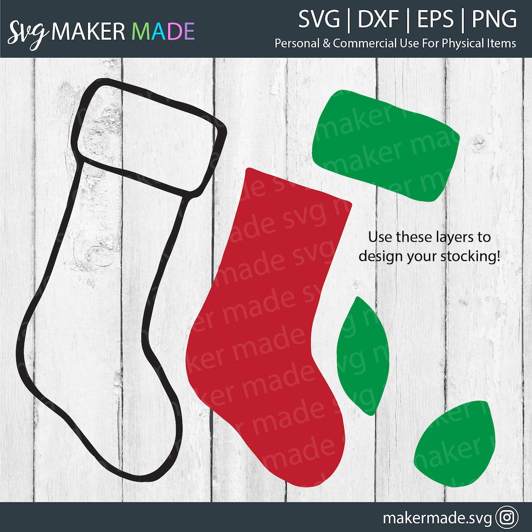 Stocking SVG Christmas Svg Santa Svg Multi Layer Svg Design Your Own ...