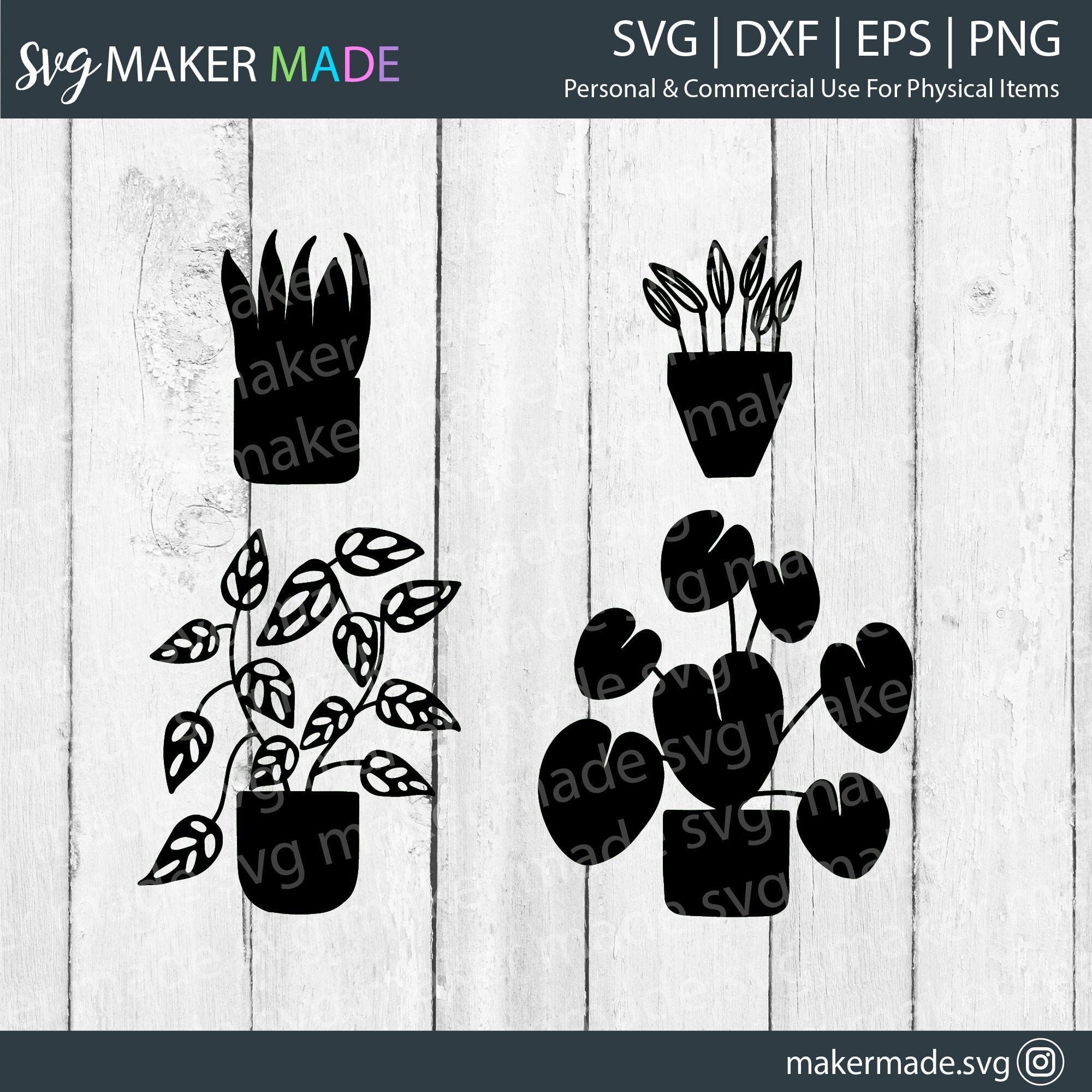 Potted Plant Set SVG House Plants Svg Plant Lady Svg | Etsy