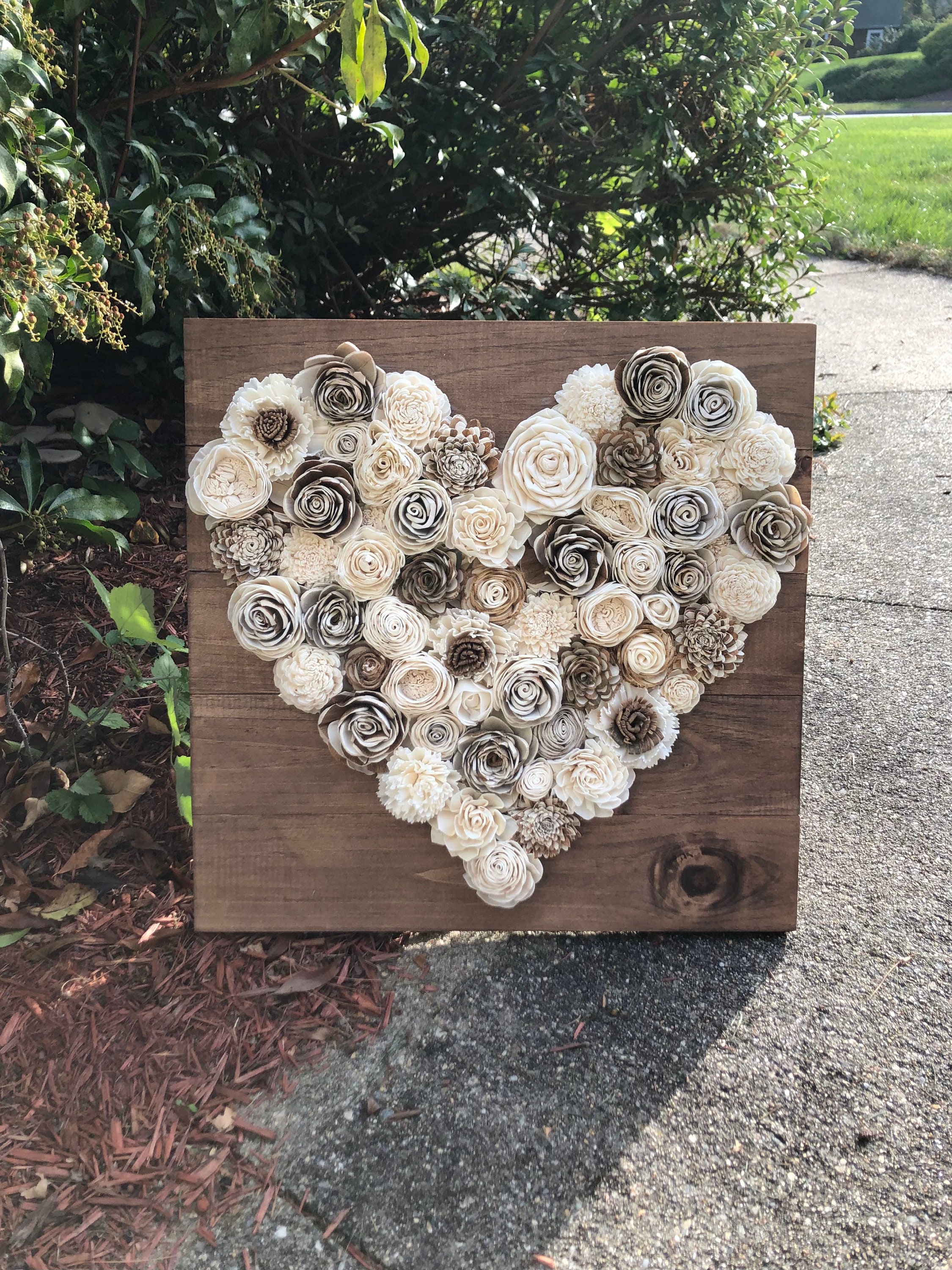 Large Heart Board Sola Wood Flowers Modern Farmhouse Rustic - Etsy