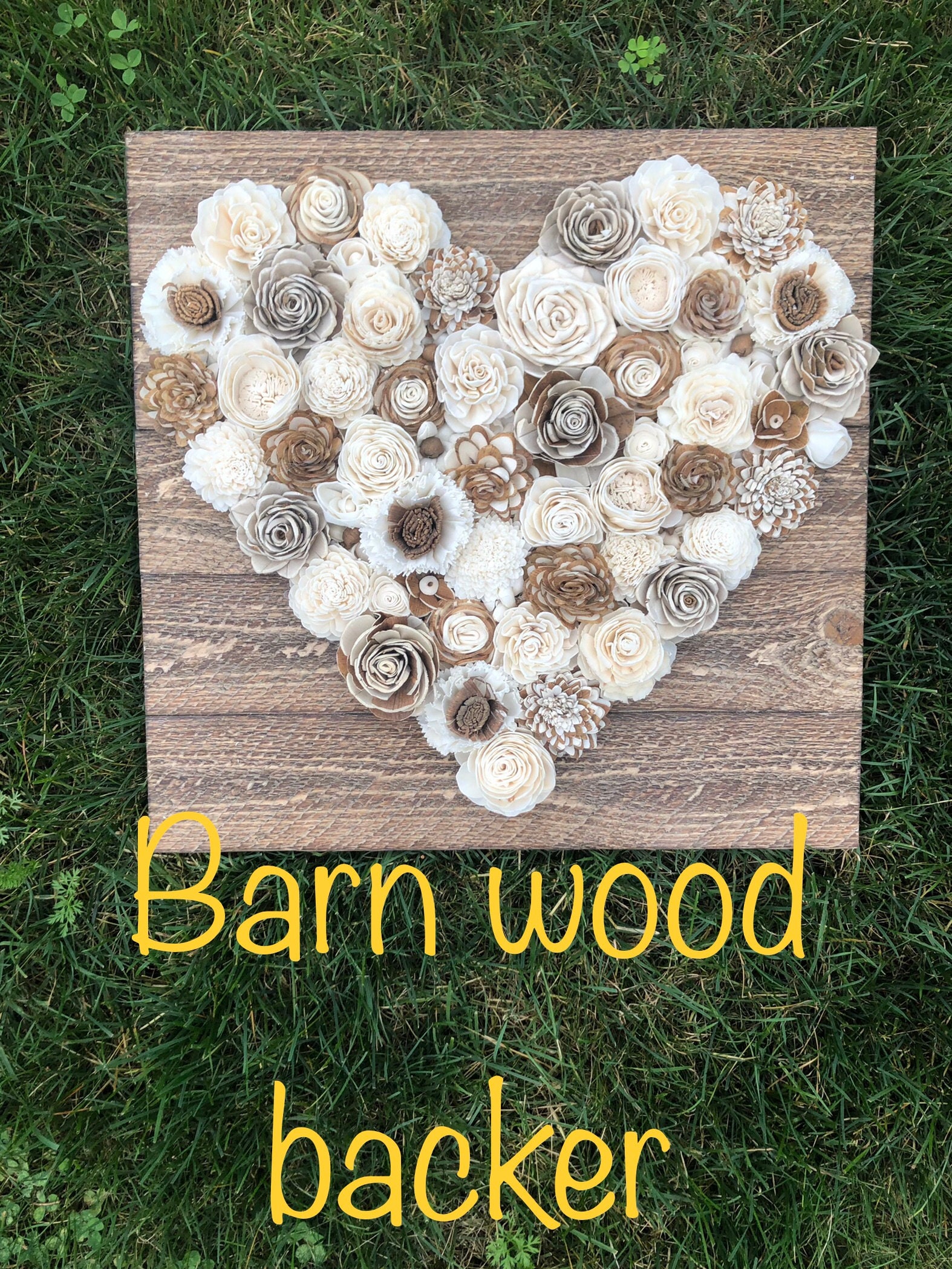 Large Heart Board Sola Wood Flowers Modern Farmhouse Rustic - Etsy