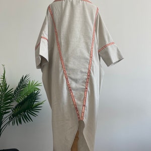 Galabya Kaftan Slik Handmade Gray Red Customized - Etsy