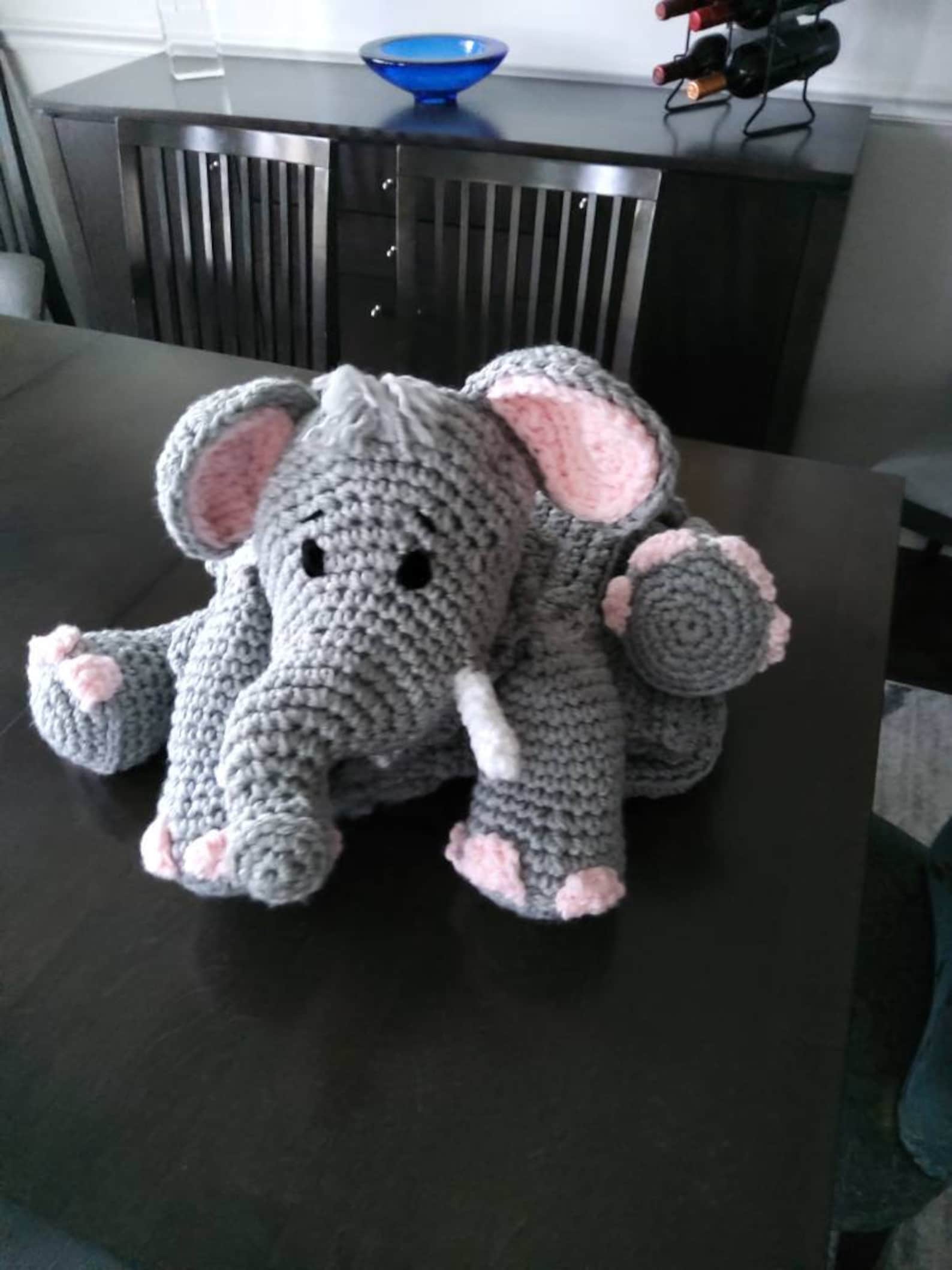 Handmade Crochet Cuddle and Play Elephant Blanket, Baby Play Mat and ...