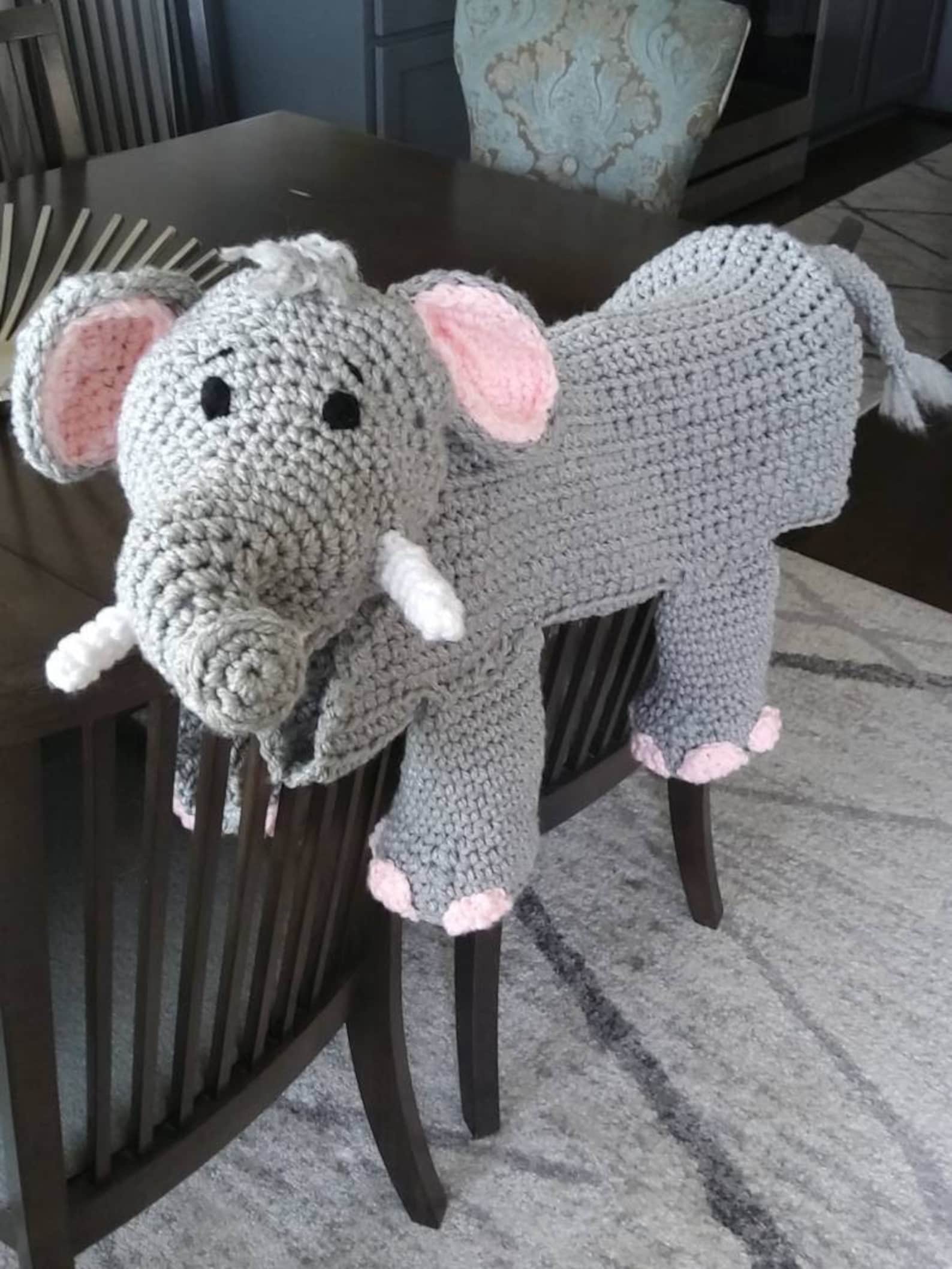 Handmade Crochet Cuddle and Play Elephant Blanket, Baby Play Mat and ...