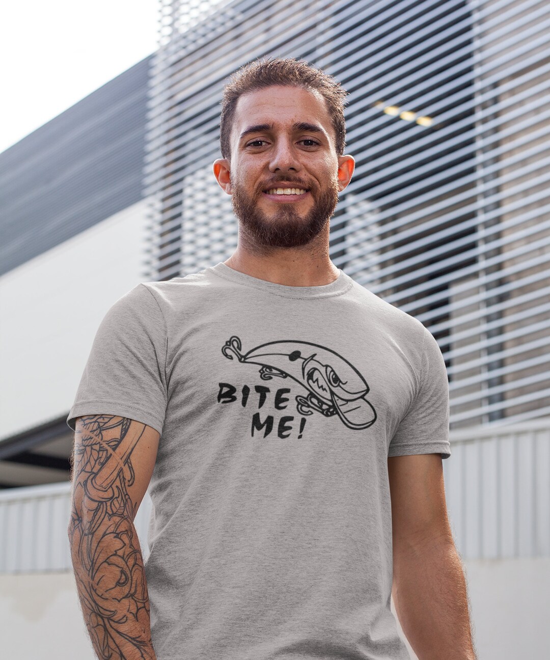Bite Me Graphic TShirt, Fishing Gift For Men, Angler Fishing Tee, Gift ...