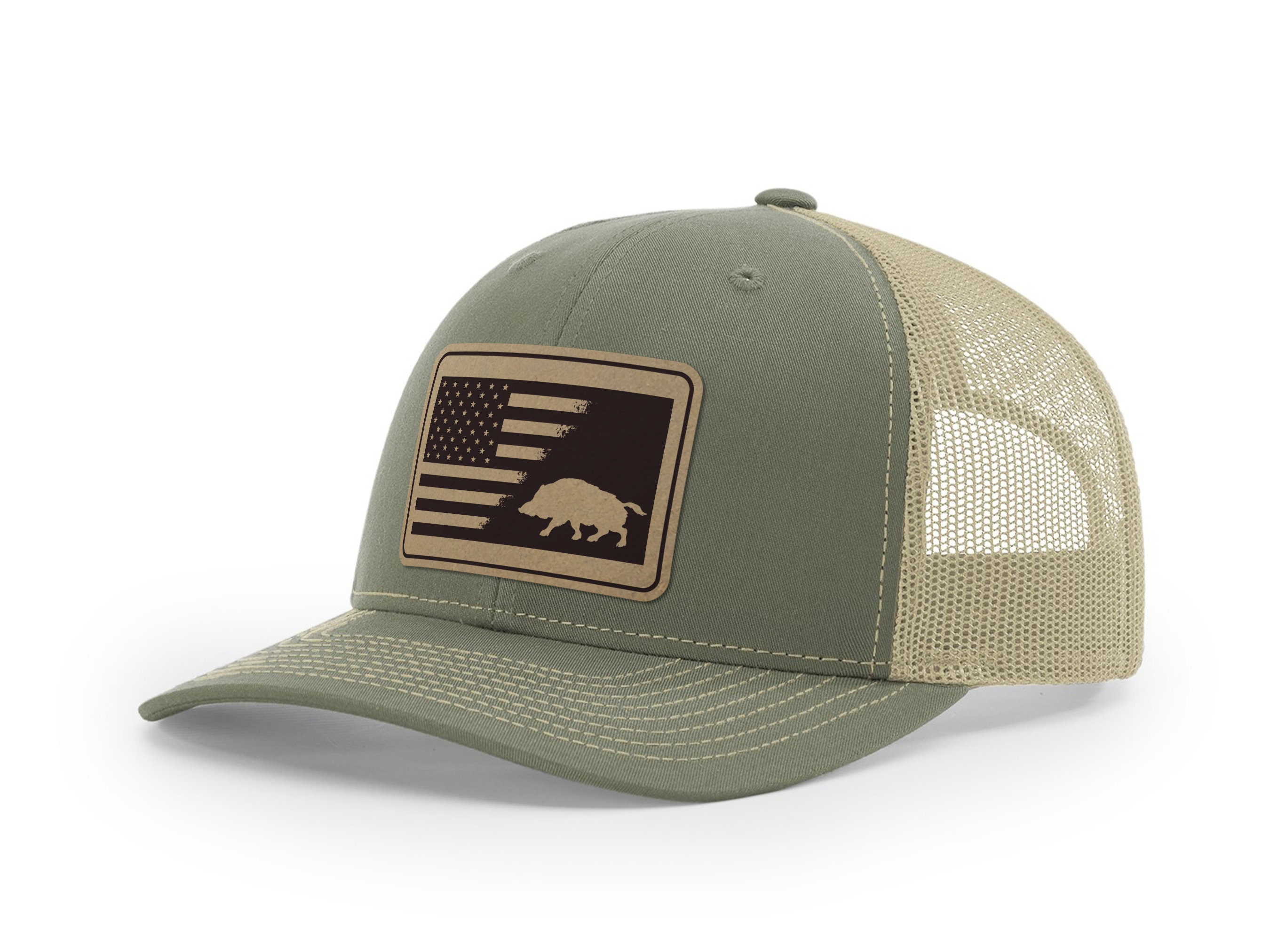 Wild Bore Leather Engraved Trucker Hat Hog Hunting Hunting - Etsy