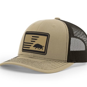 Wild Bore Leather Engraved Trucker Hat, Hog Hunting, Hunting Gift for ...