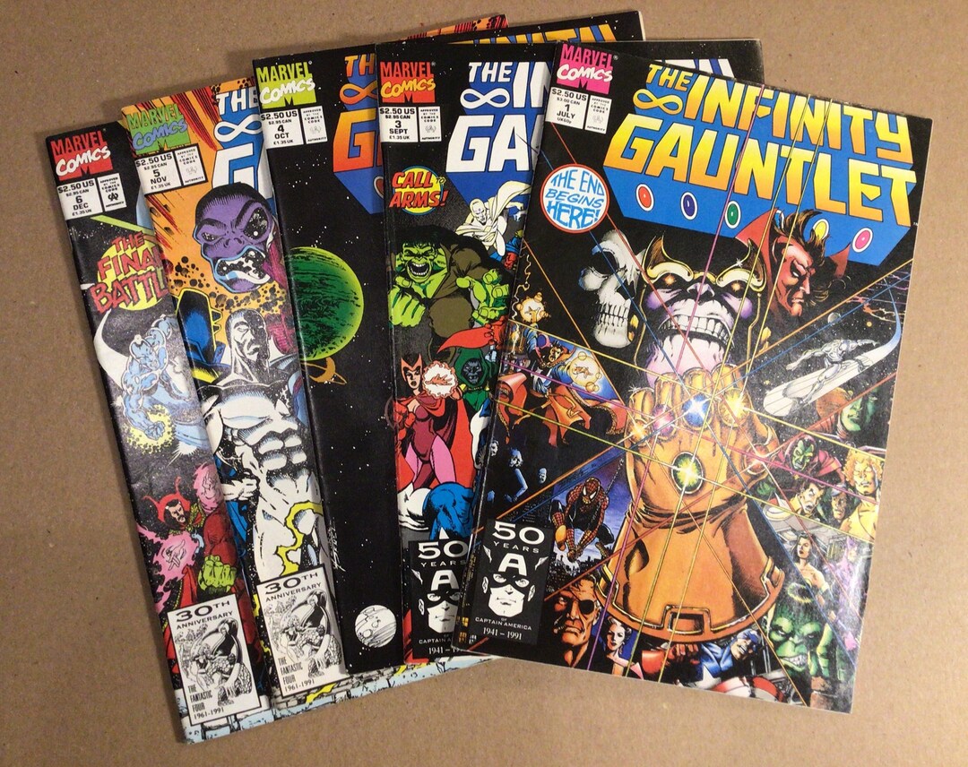 Infinity Gauntlet, Incomplete Set, 1, 3, 4, 5, 6, Marvel Comics 1991 - Etsy