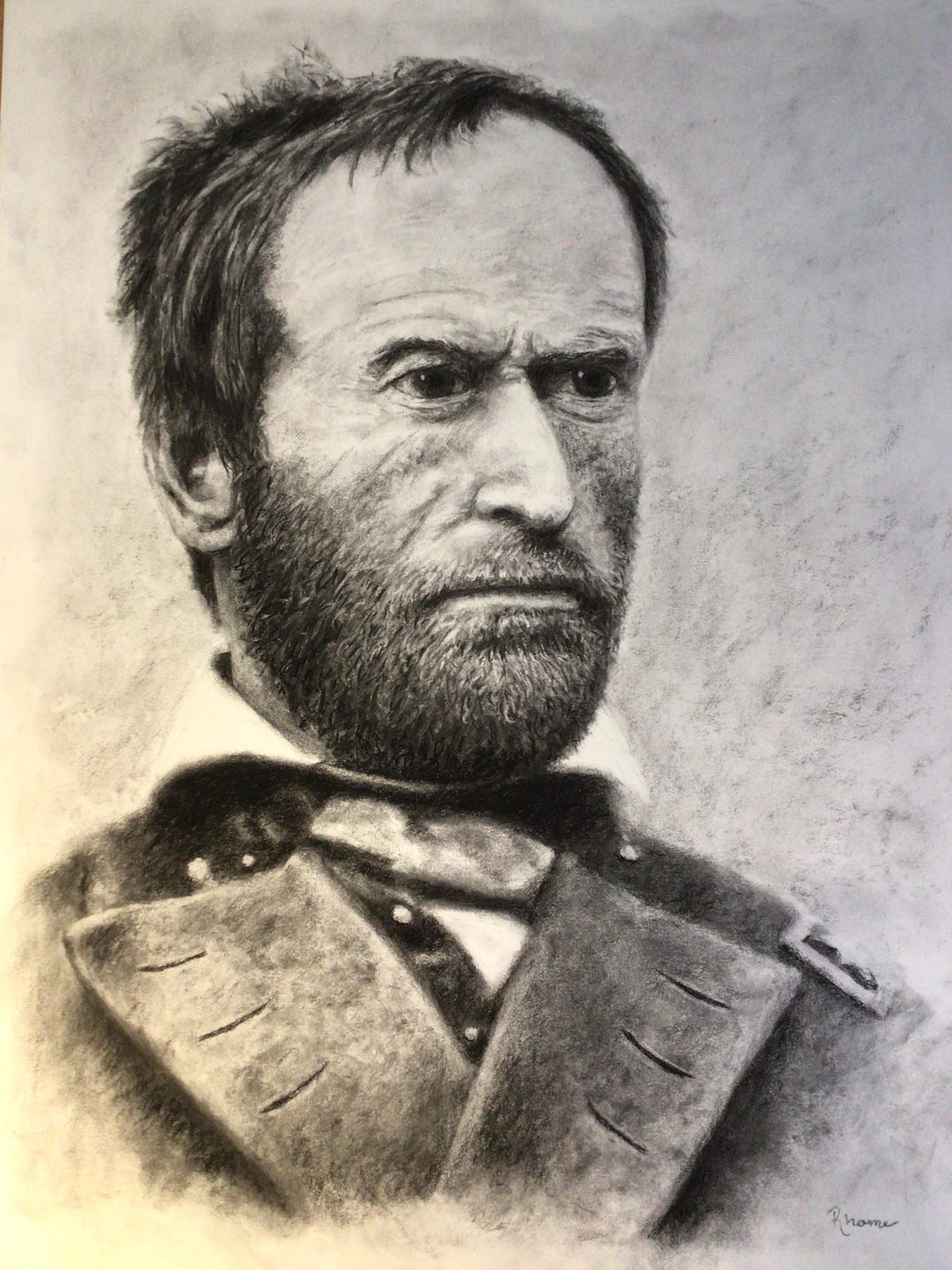 American Civil War General William Tecumseh Sherman, Drawing by Rhome ...