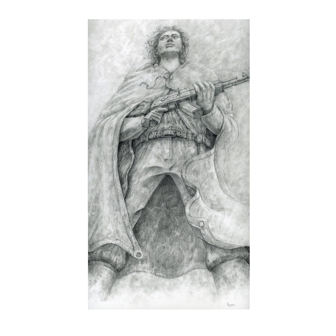Proud Soldier, Graphite Drawing, Original Art, Digital Download - Etsy