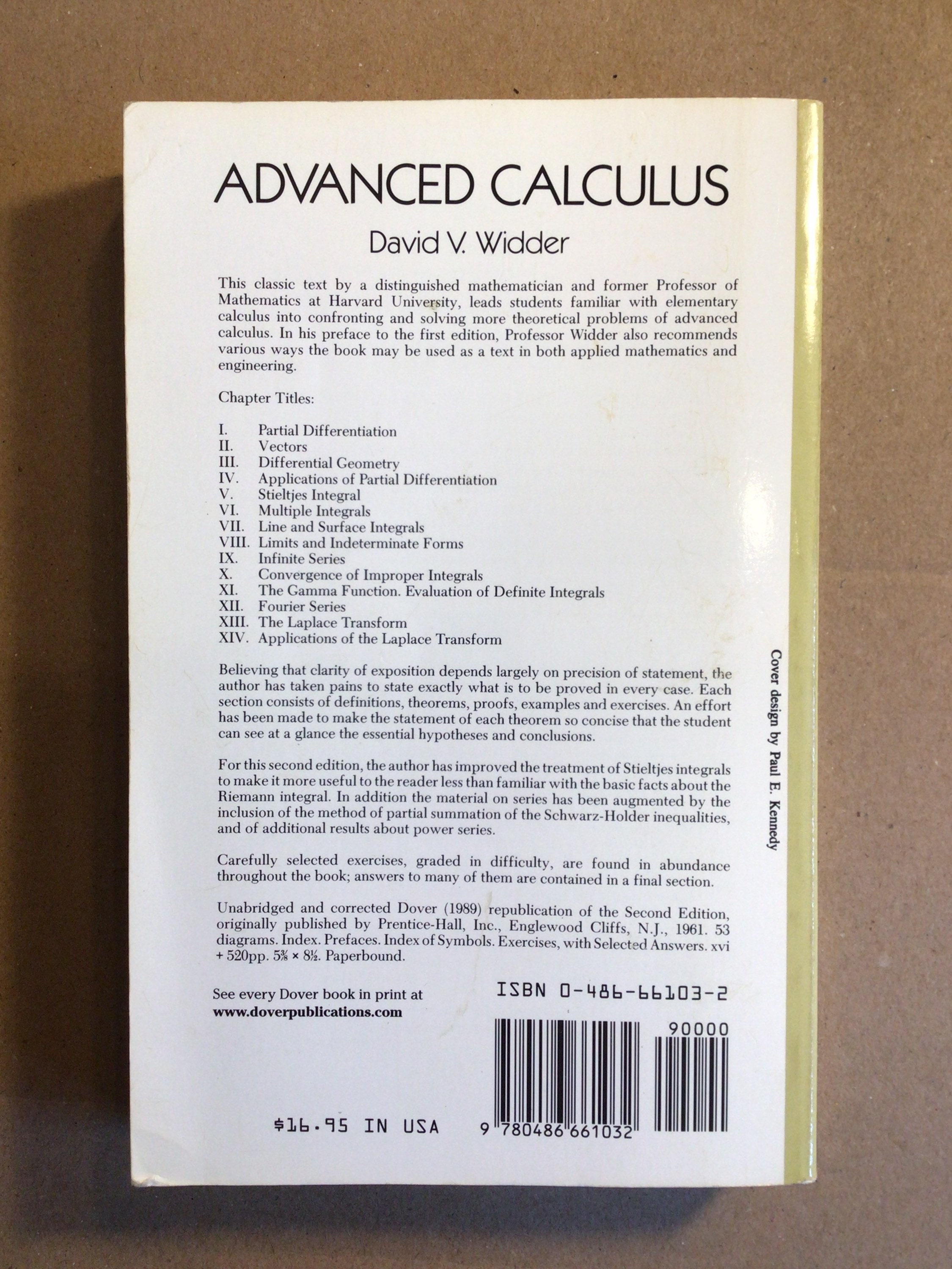 Advanced Calculus, Second Edition, David V. Widder - Etsy