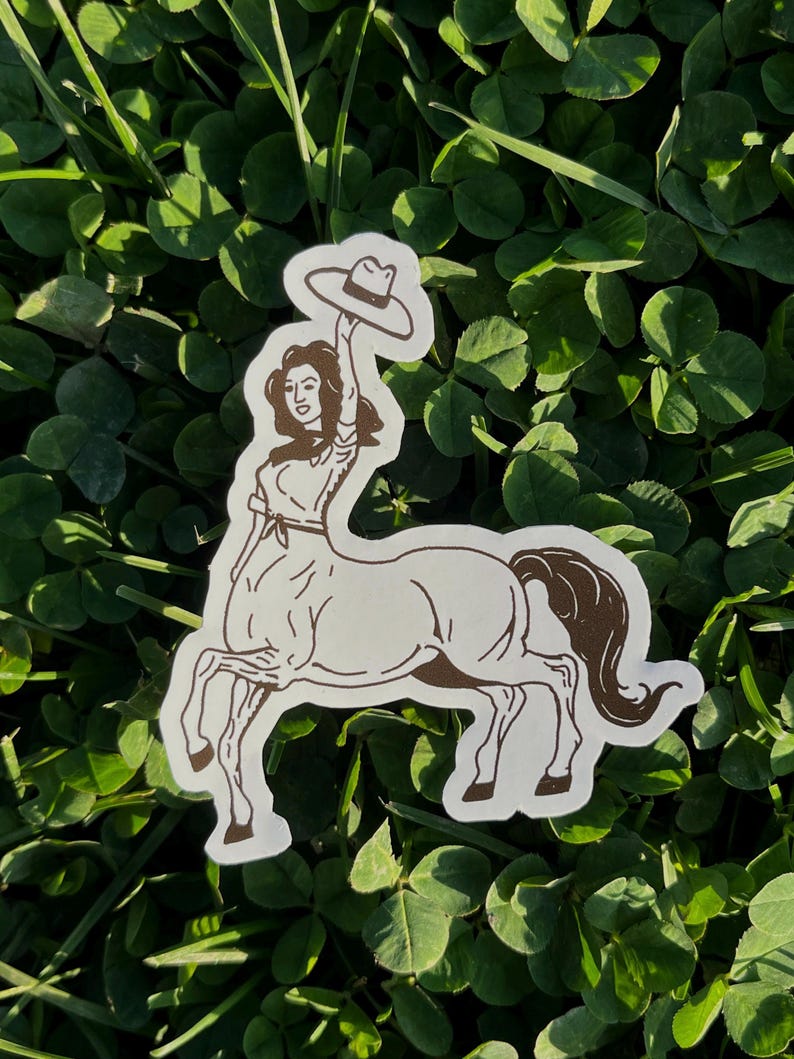 Centaur Cowgirl - Mythical Creature Rodeo - Vinyl Sticker - Etsy