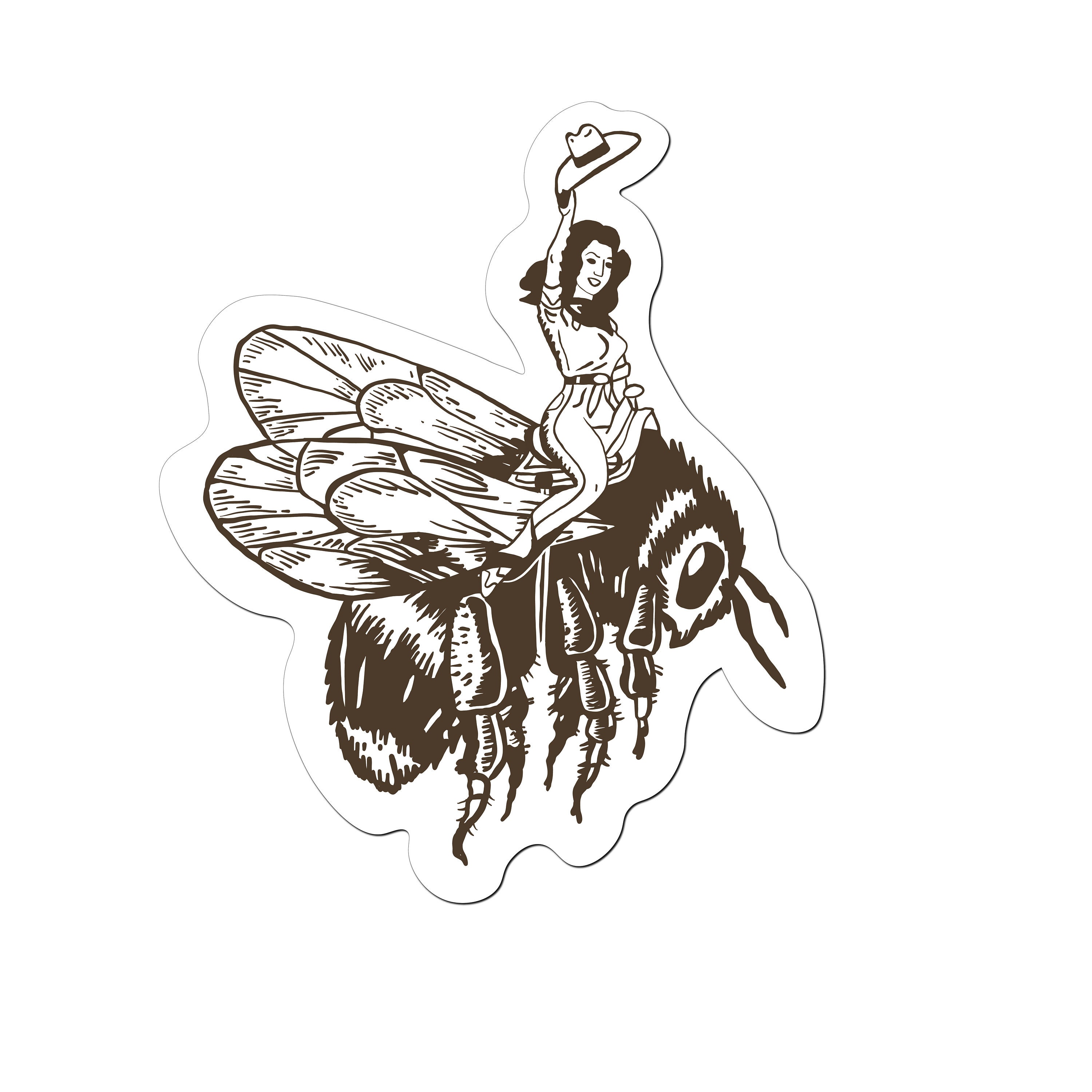 Beehaw Bumble Bee Cowgirl Beekeeper Rodeo Bee Wrangler Sticker - Etsy