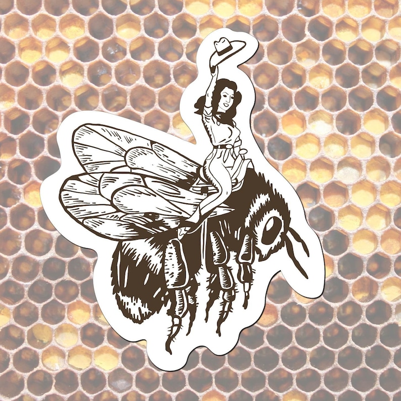Beehaw Bumble Bee Cowgirl Beekeeper Rodeo Bee Wrangler Sticker - Etsy