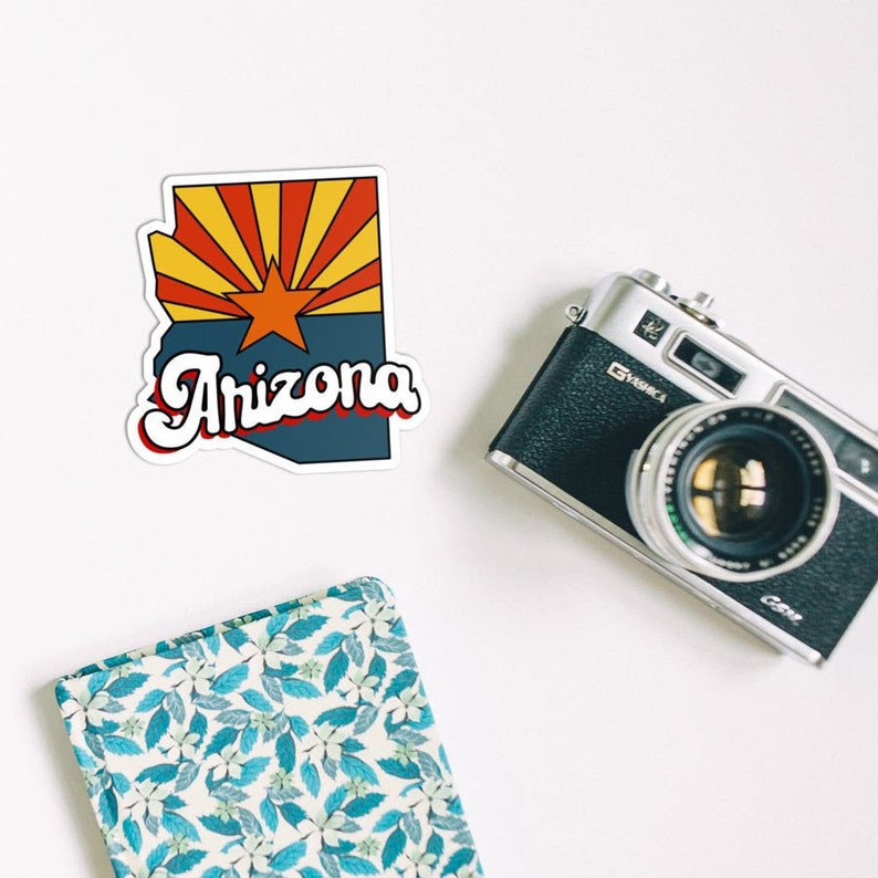 Arizona Sticker Arizona Flag Vinyl Laptop Sticker Water - Etsy