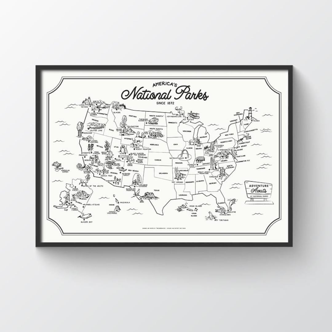 National Park Map Usa Travel Map National Parks Map National Parks