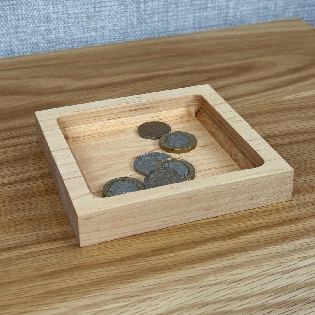 Handcrafted Wooden Ring Tray, Versatile Coin and Trinket Organizer ...