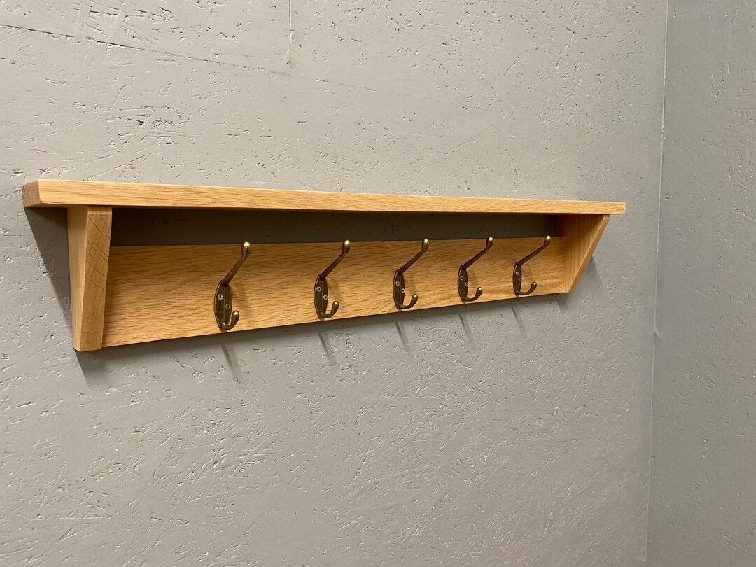Solid Oak Coat Rack With Shelf - Etsy