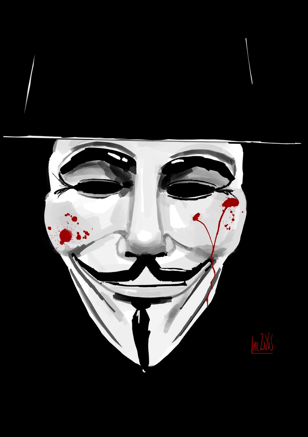 Print Portrait Mask V by Vendetta (numbered and Dedicated) - Etsy